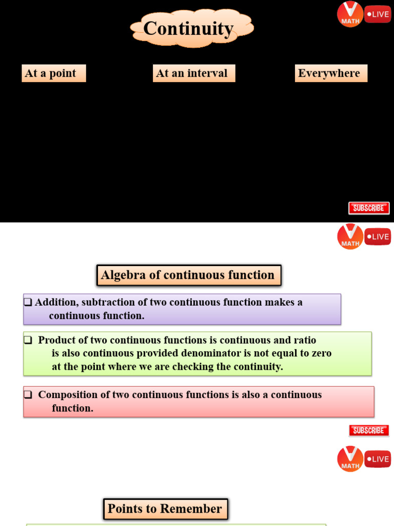 Continuity and Diffferentiability | PDF | Derivative | Function ...