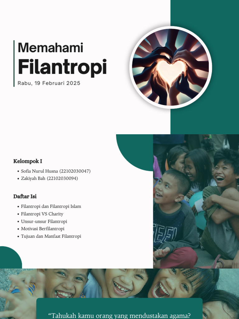 Memahami Filantropi - Kelompok I - Sofia (047) & Zakiyah (094) | PDF
