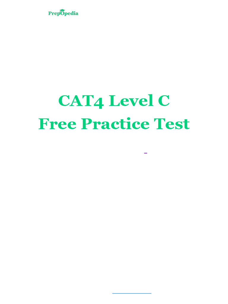 CAT4 Level C Practice Test Answers | PDF | Matrix (Mathematics) | Question