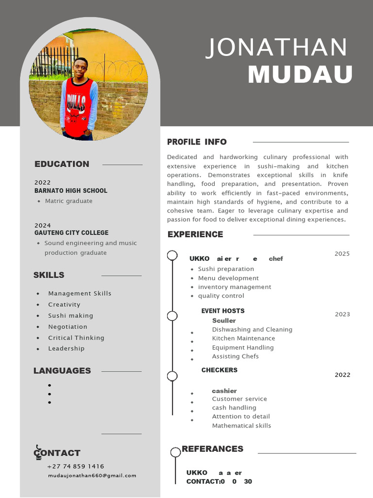 Jonathan Mudau CV | PDF
