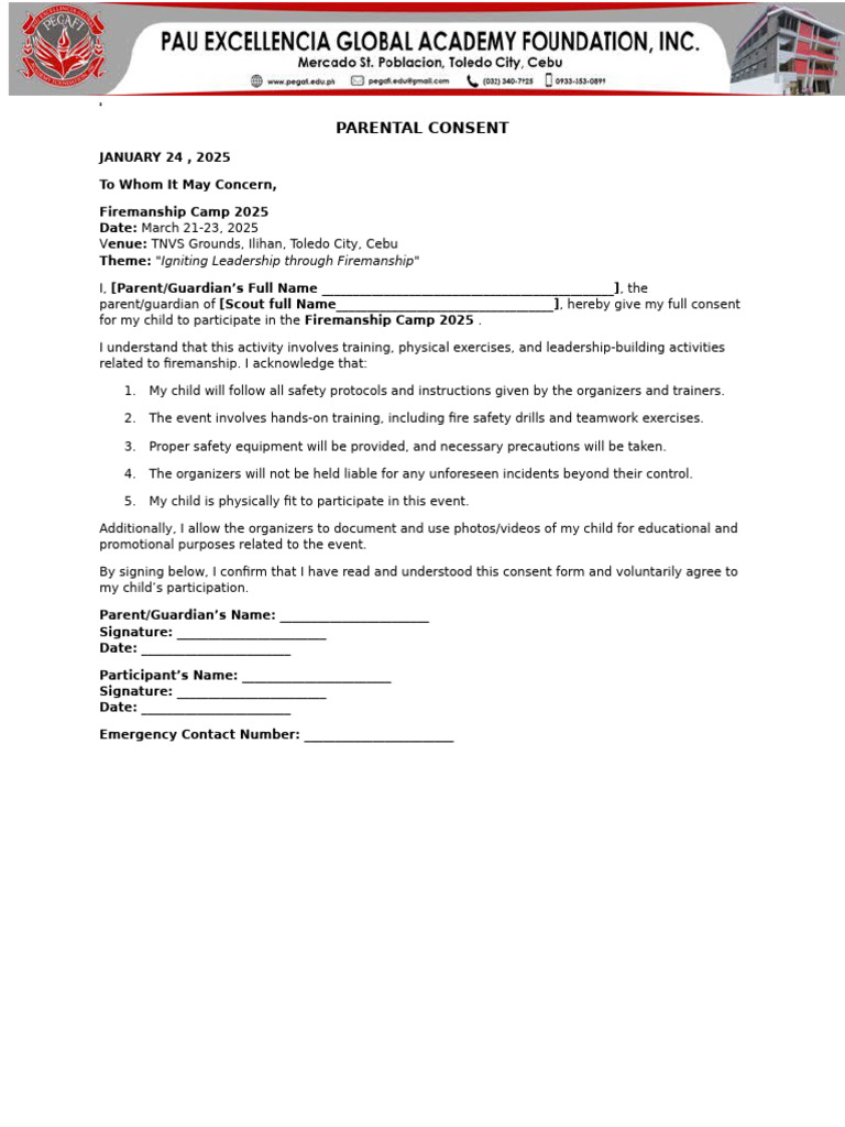 Scouts Parental Consent | PDF