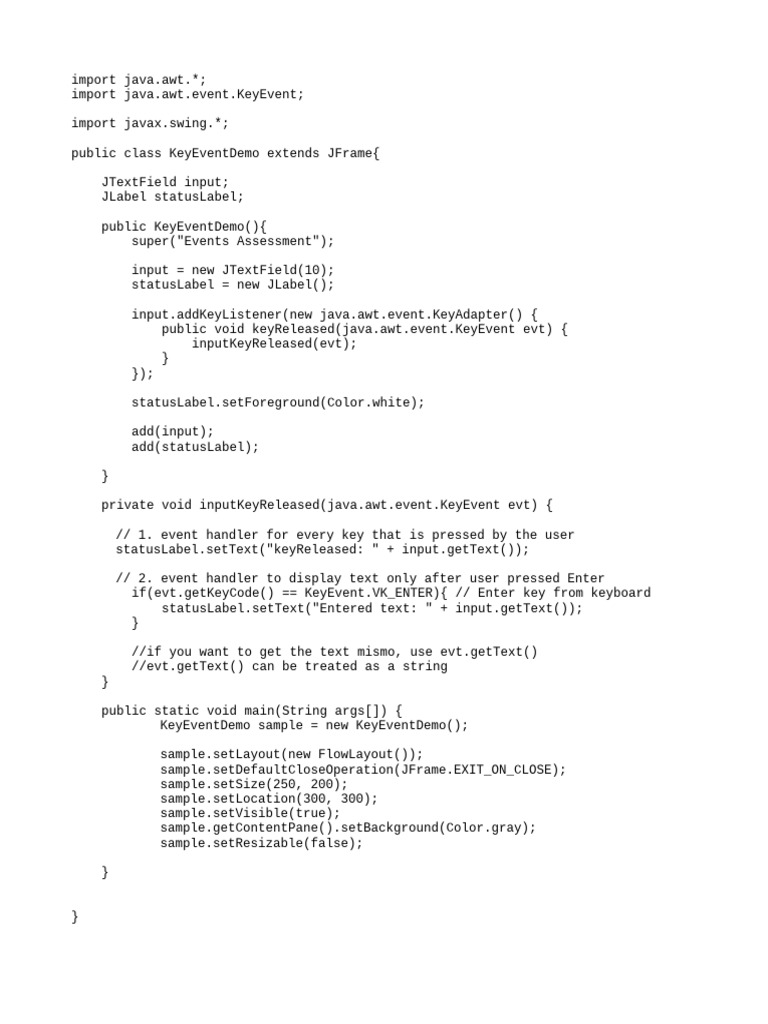 Key Event Demo | PDF