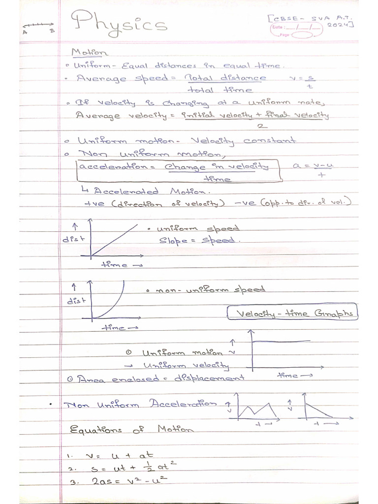 Physics CBSE SVA Class 9-10 | PDF