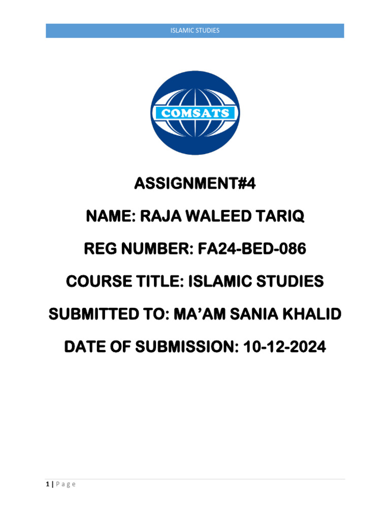 Assignment 4 Islamic Studies | PDF | Mecca | Muhammad