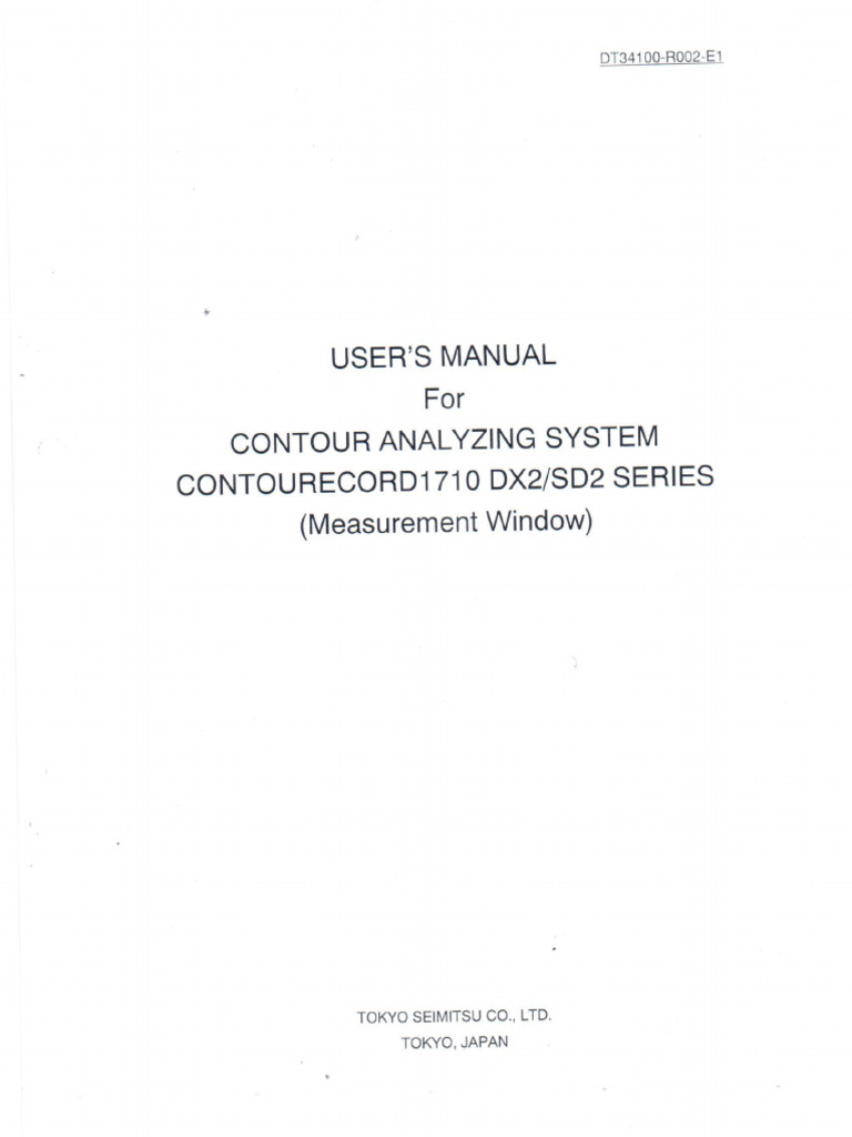 Contourecord 1710DX2 - SD2 Series User Manual | PDF