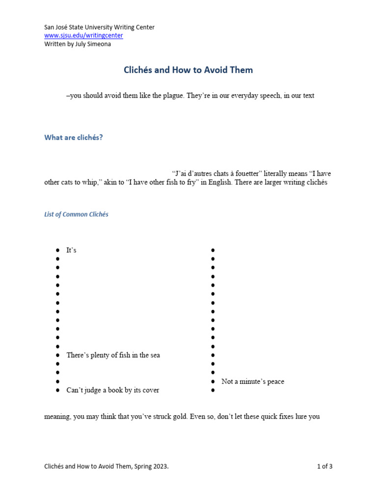 Avoiding Clichés in Writing | PDF