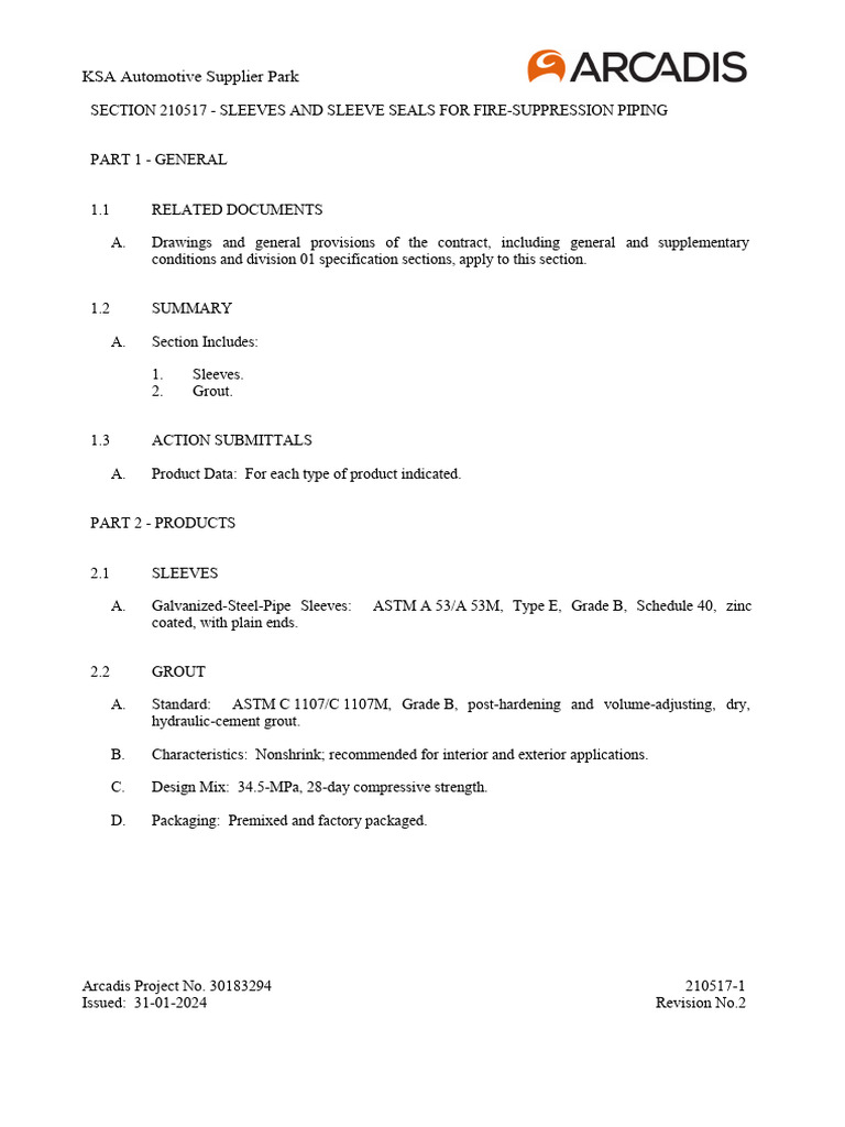 Sleeves and Sleeve Seals For Fire-Suppression Piping | PDF | Pipe ...