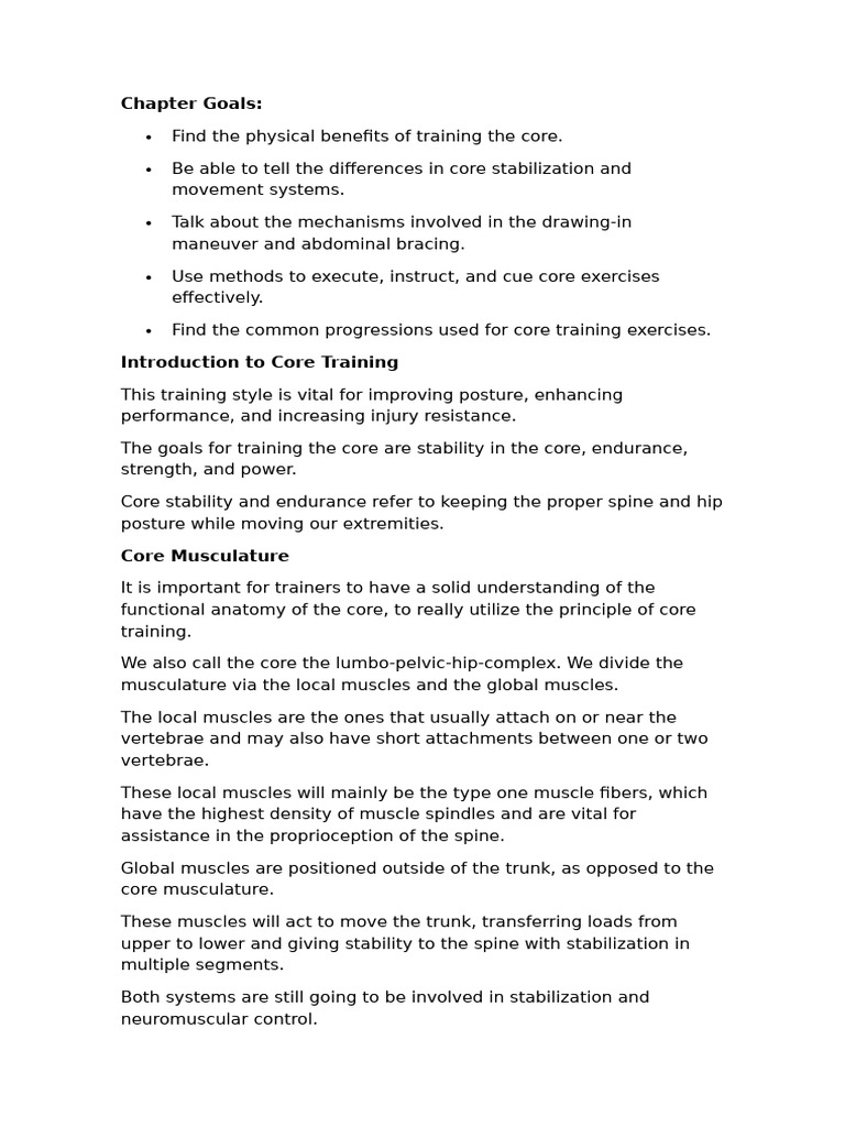 Chapter 16 Core Training Concepts | PDF | Vertebral Column | Skeletal ...