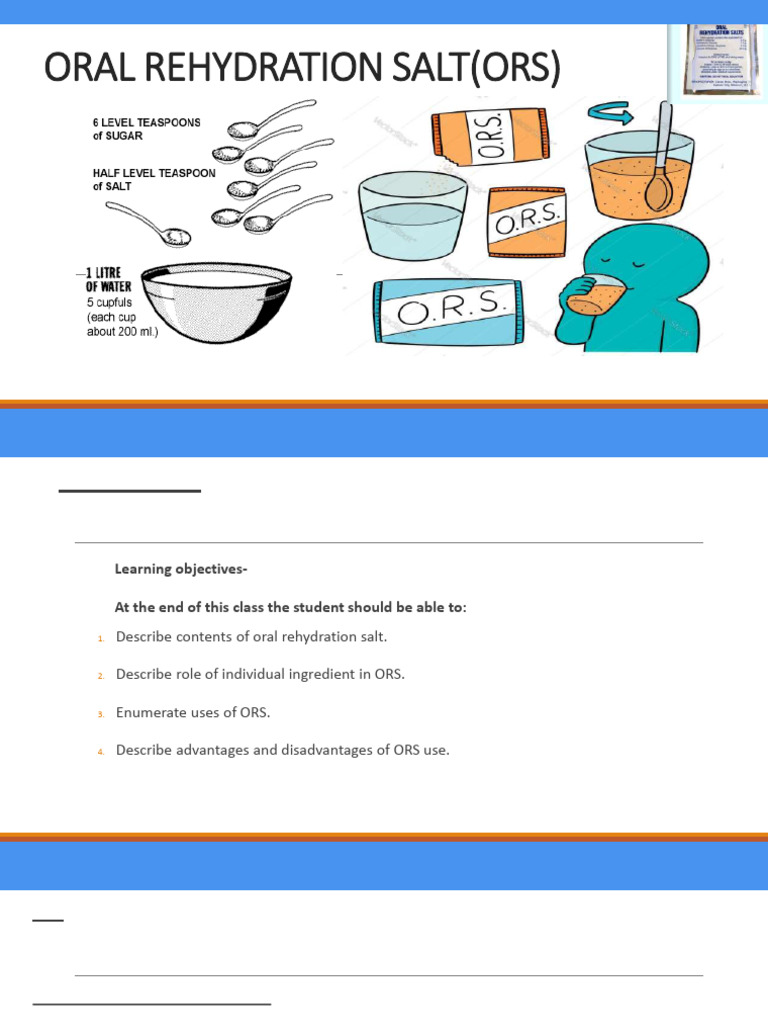 Oral Rehydration Salt Preparation Guide | PDF | Medical Specialties ...
