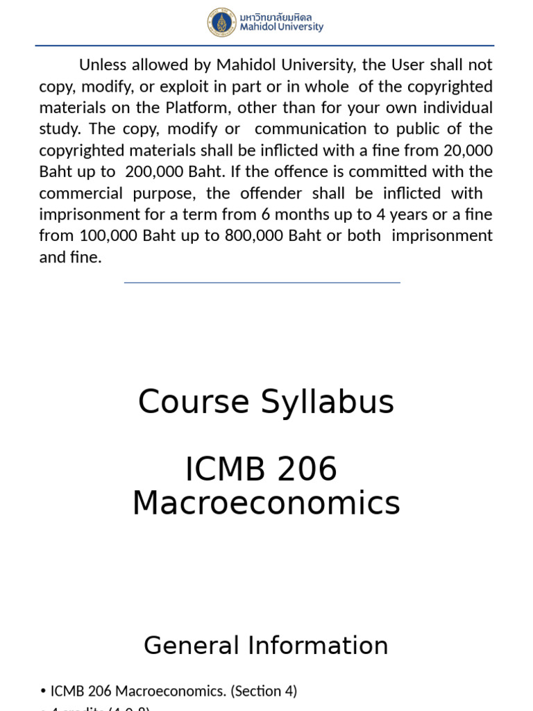 Course Syllabus Powerpoint | PDF | Cost Of Living | Macroeconomics
