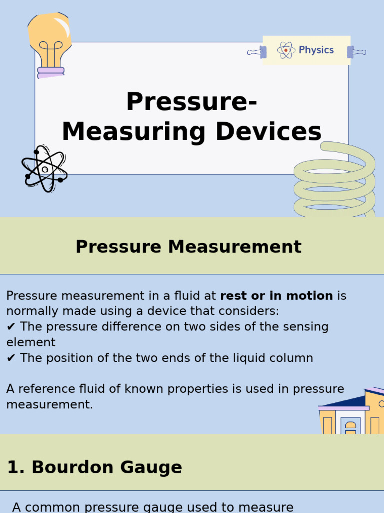 Pressure Measuring Device | PDF | Pressure Measurement | Pressure