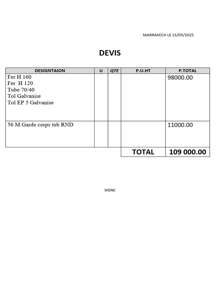 devis | PDF