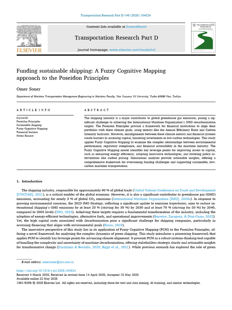Funding Sustainable Shipping: A Fuzzy Cognitive Mapping Approach To The ...
