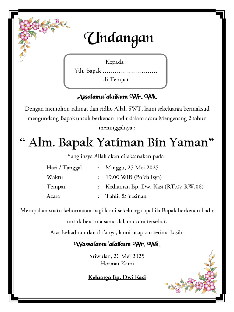 Undangan 2 THN | PDF