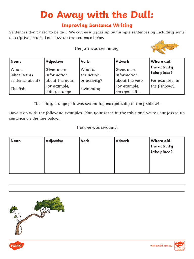 Au L 2548686 Do Away With The Dull Improving Sentences Writing Activity ...