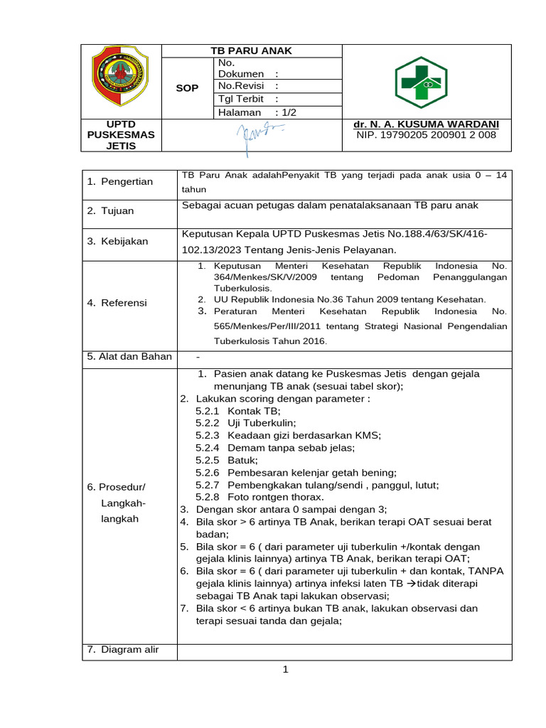 Sop TB Paru Anak New | PDF