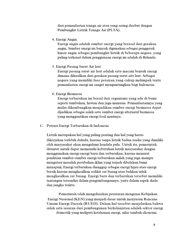 Potensi Energi Terbarukan di Indonesia | PDF