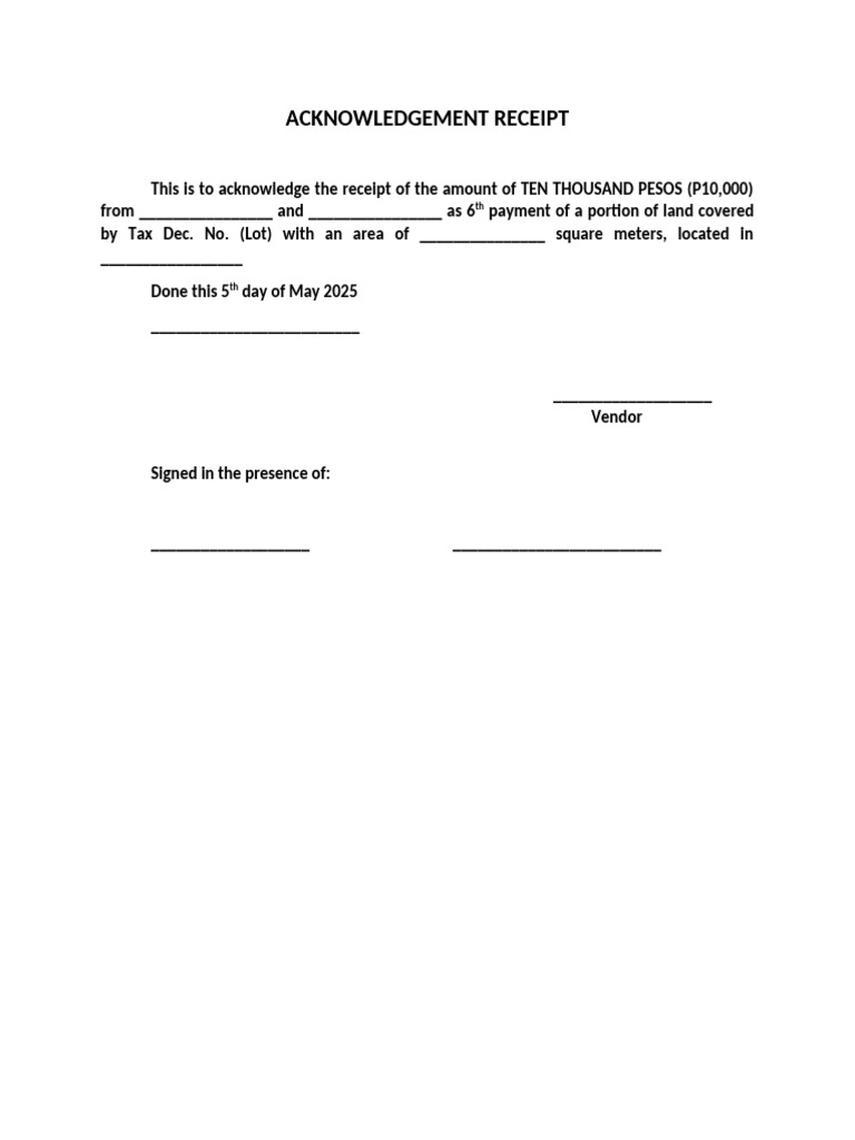 Acknowledgement Receipt | PDF