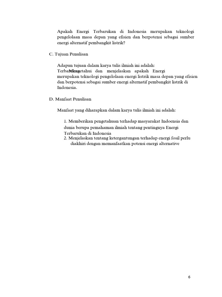 Karya Tulis Ilmiah Energi Terbarukan Sebagai Sumber Energi Altern 20250526 181631 0000 | PDF