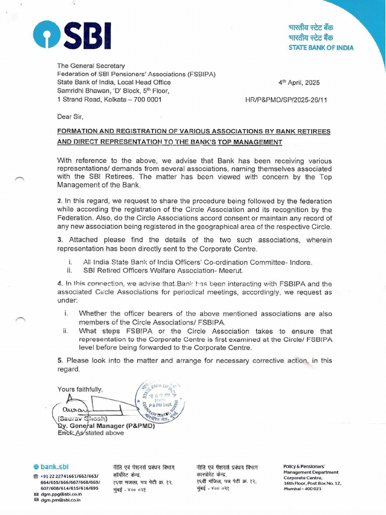 Letter of DGM | PDF