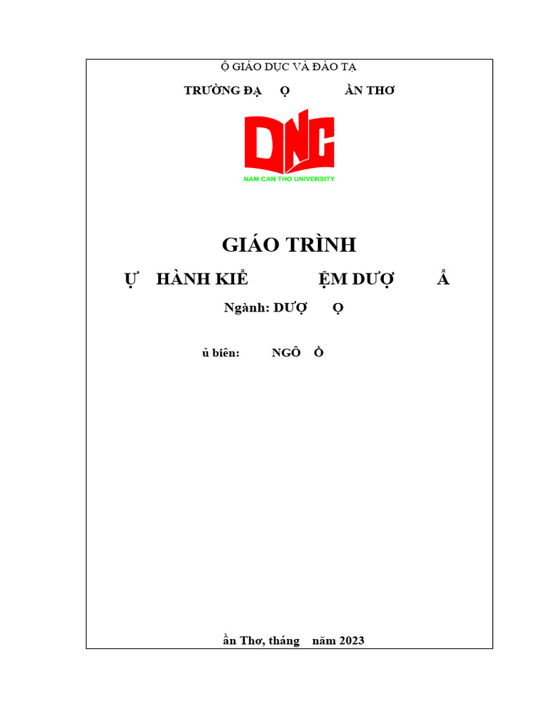 Bia Giao Trinh Thuc Hanh Kiem Nghiem Duoc Pham 1 | PDF