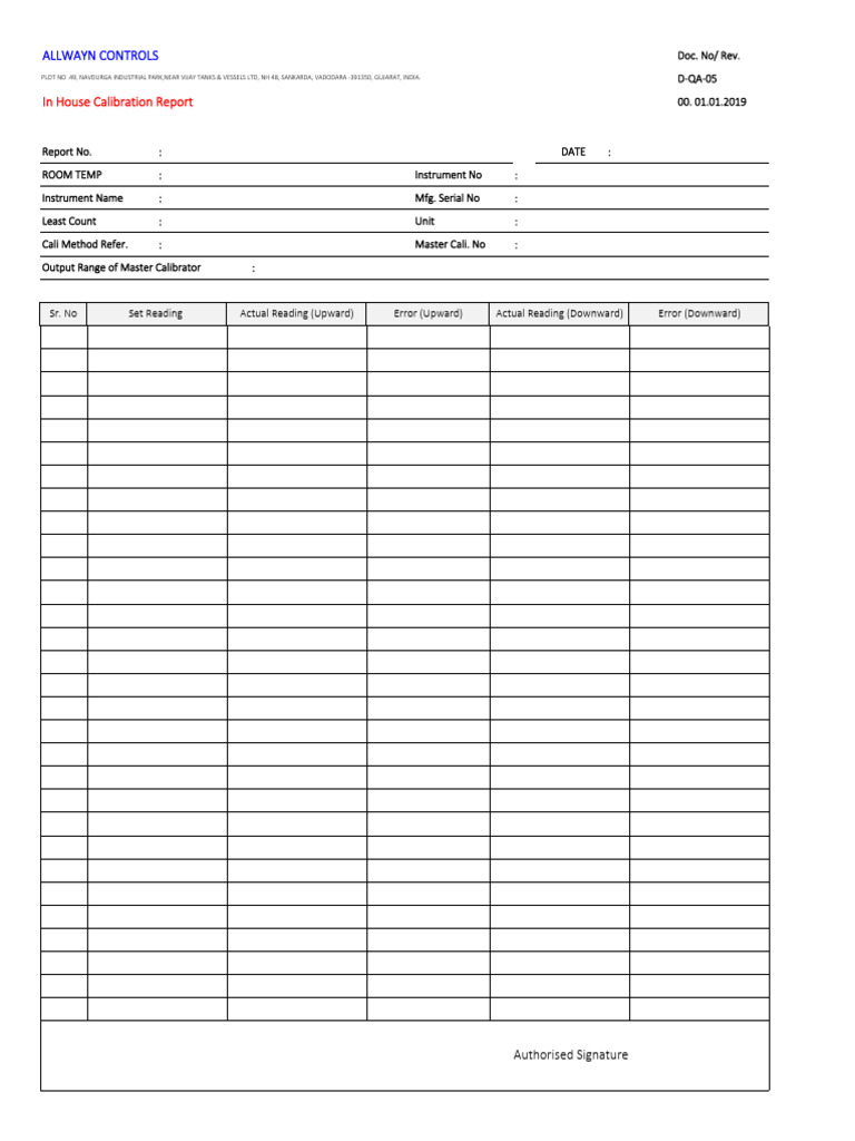 Calibration Reports | PDF
