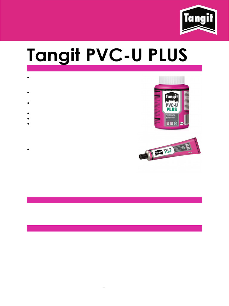Tds International Site Tangit Pvc u Plus Bottle 125g | PDF | Adhesive ...