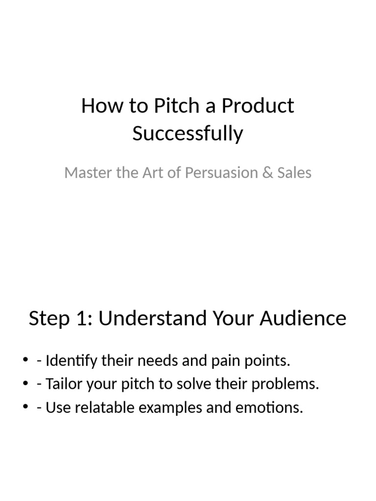 How To Pitch A Product | PDF