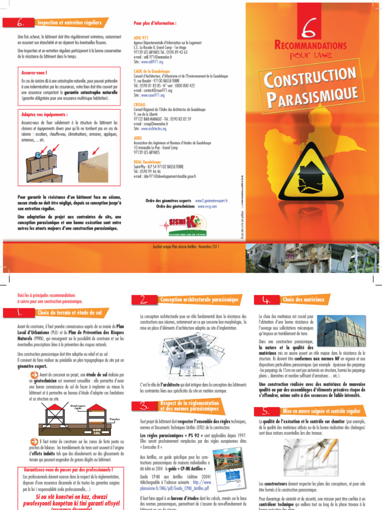 Recommandations pour construction parasismique | PDF | Génie ...