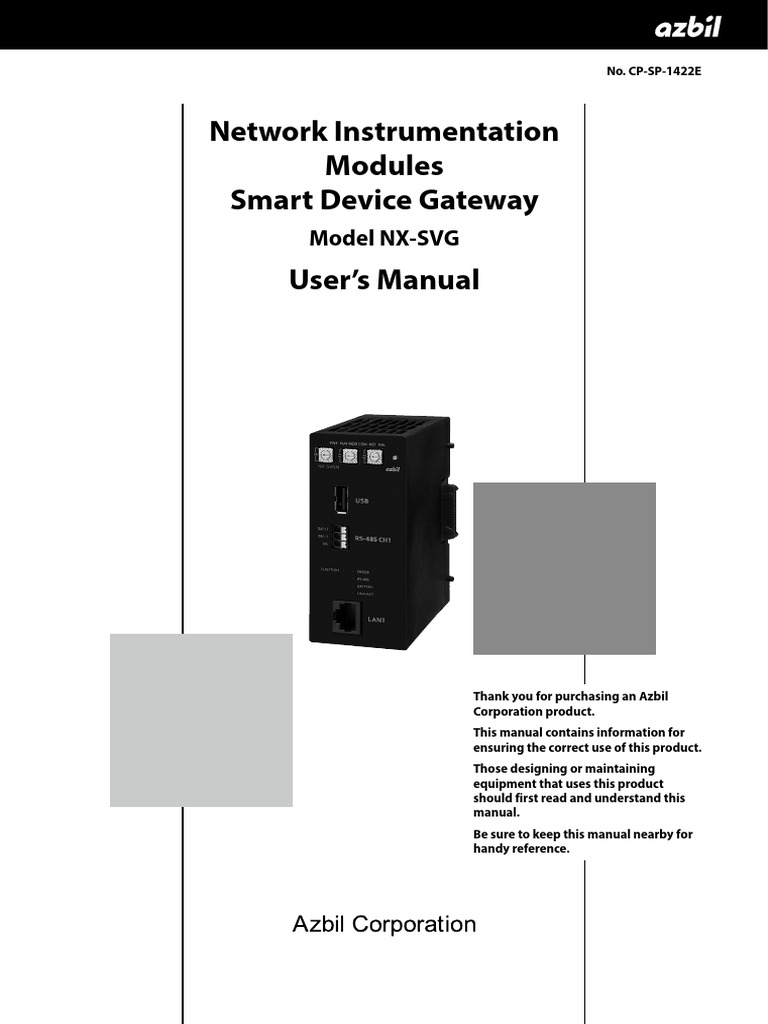 Network Instrumentation Modules Smart Device Gateway User's Manual | PDF | Malware | Computer ...
