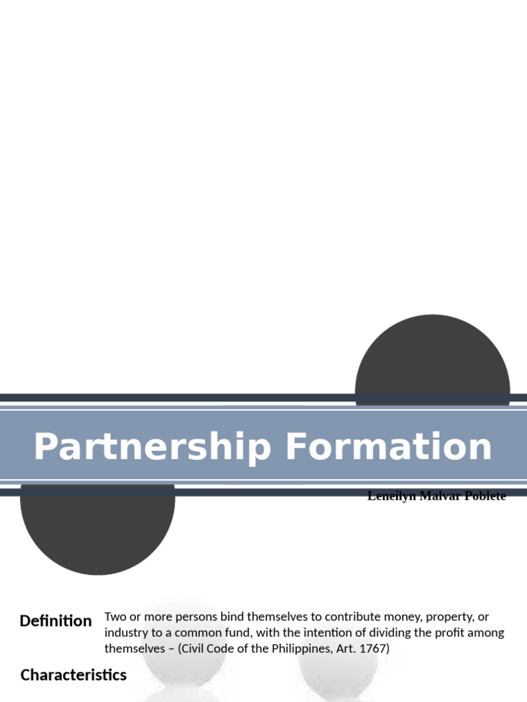 Understanding Partnership Formation Basics | PDF | Partnership | Debits ...