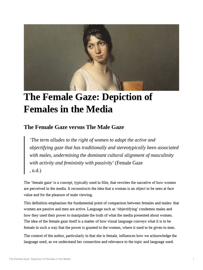 The Female Gaze Depiction of Females in The Media | PDF | Gender ...