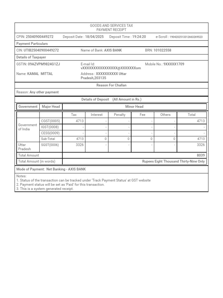 GST-Challan Receipt (9) | PDF