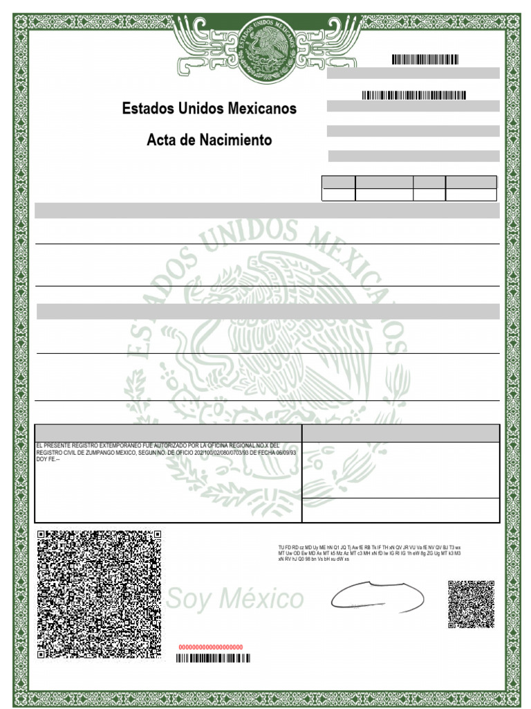 Acta de Nacimiento en Blanco | PDF | Privacidad | Aplicaciones de la criptografía