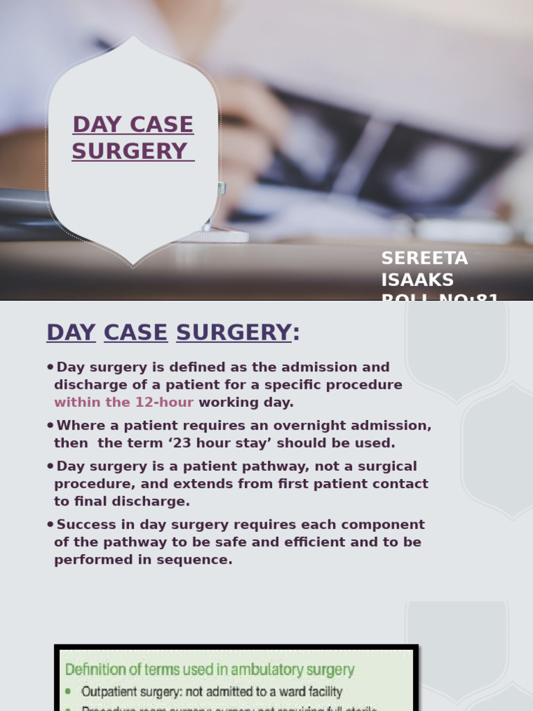 Day Case Surgery | PDF | Surgery | Patient