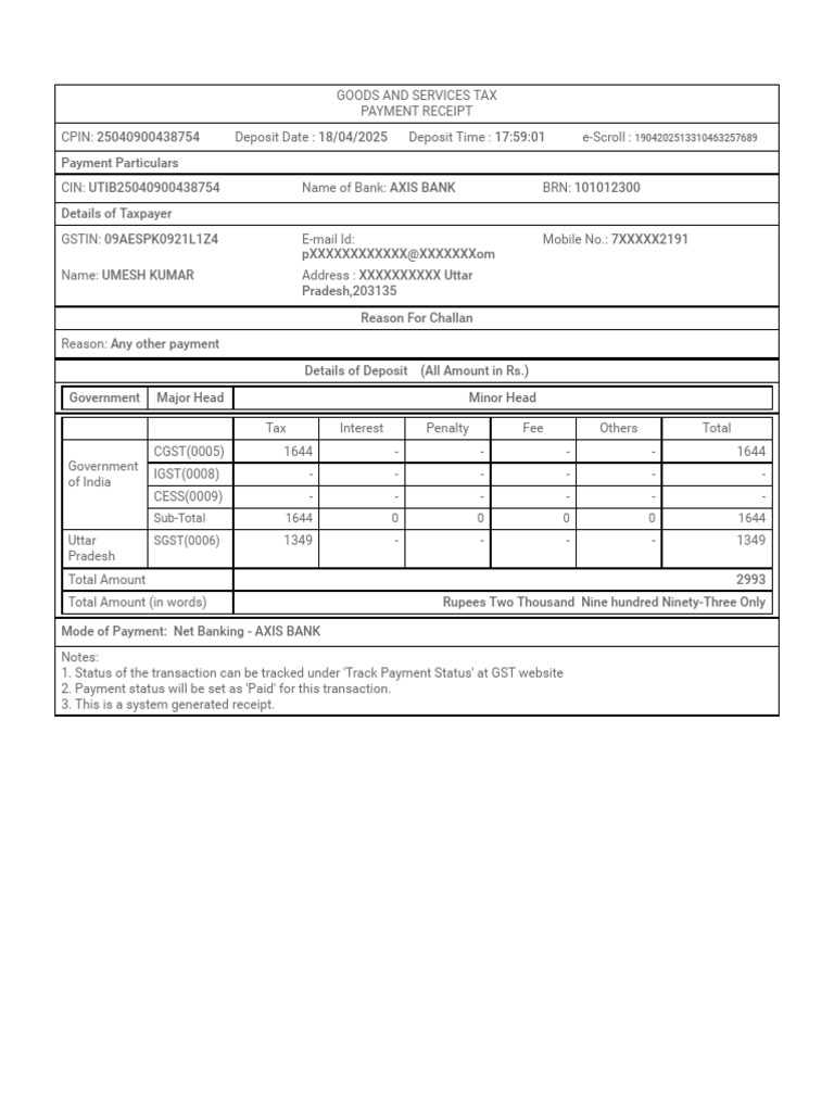 GST-Challan Receipt | PDF