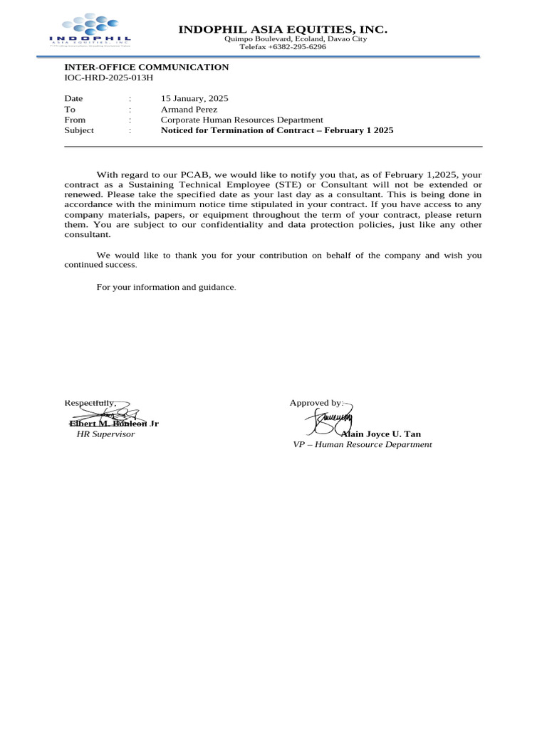 End of Contract Noticed22 | PDF