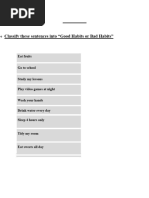 Good Habits Vs Bad Habits Worksheet For Grade 1-8 | PDF