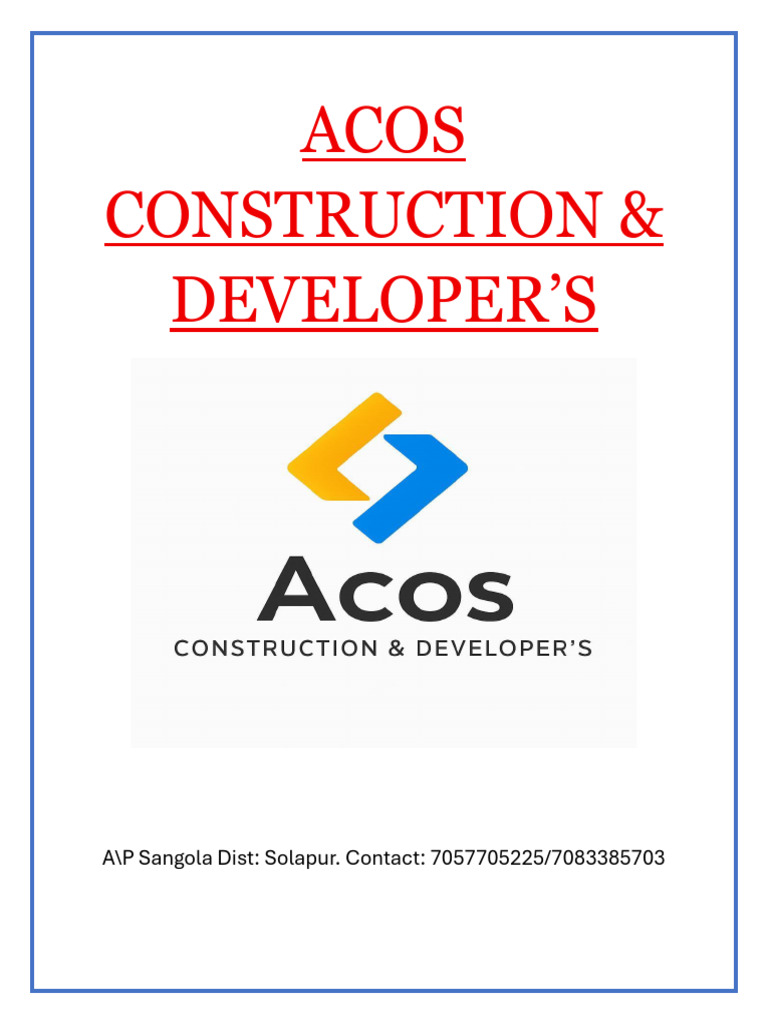 ACOS Construction Services in Solapur | PDF