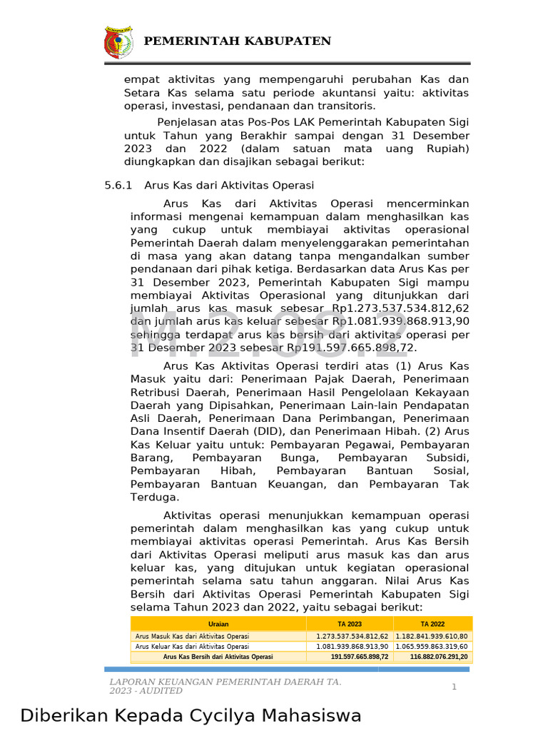 Laporan Arus Kas 2 | PDF