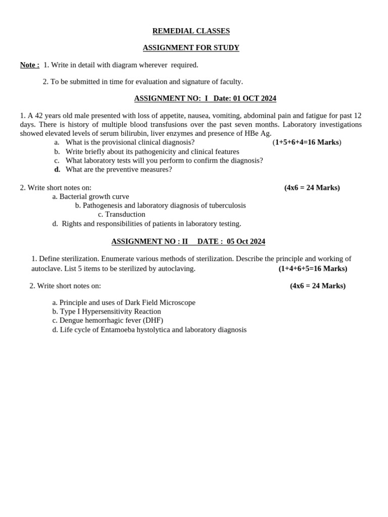 14 Assignment Oct 2024-1 | PDF | Meningitis | Infection