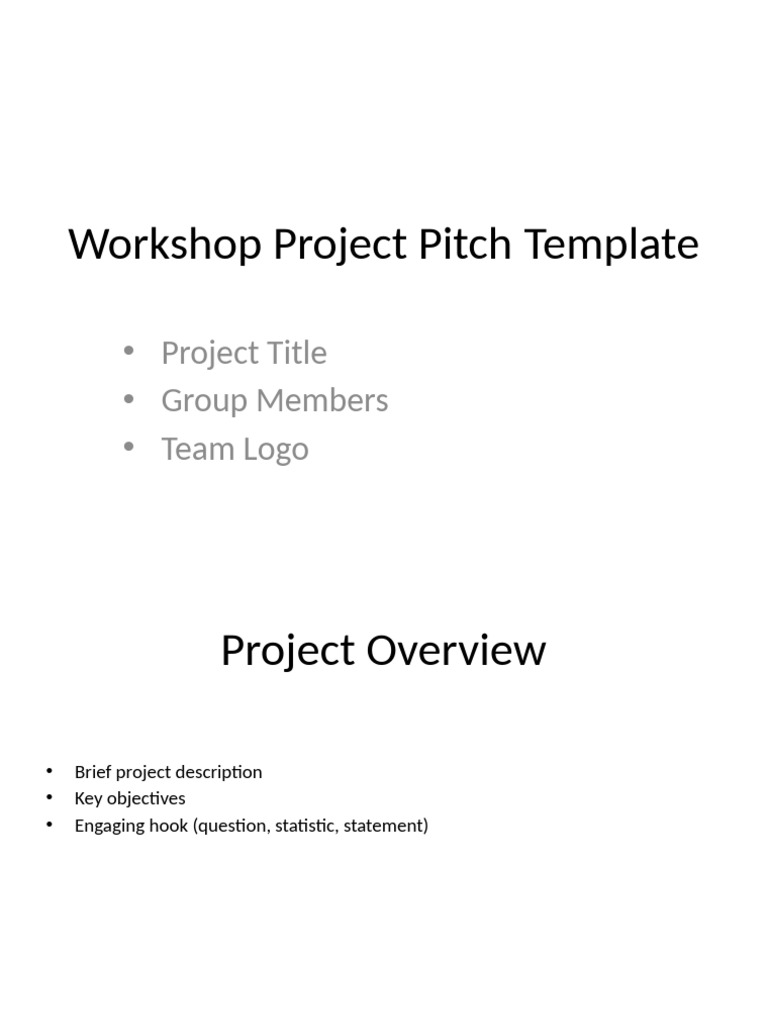 Workshop Pitch Template | PDF