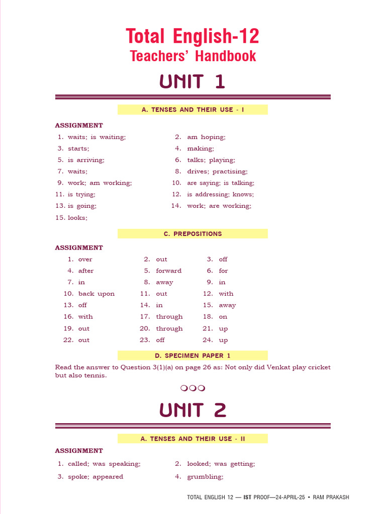 Total English Class 12 Teachers' Handbook | PDF | Zoo | Wedding
