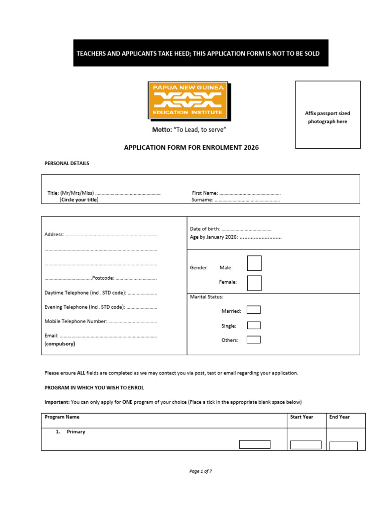 Revised Copy of Application Form 2026 | PDF | Vocational Education ...