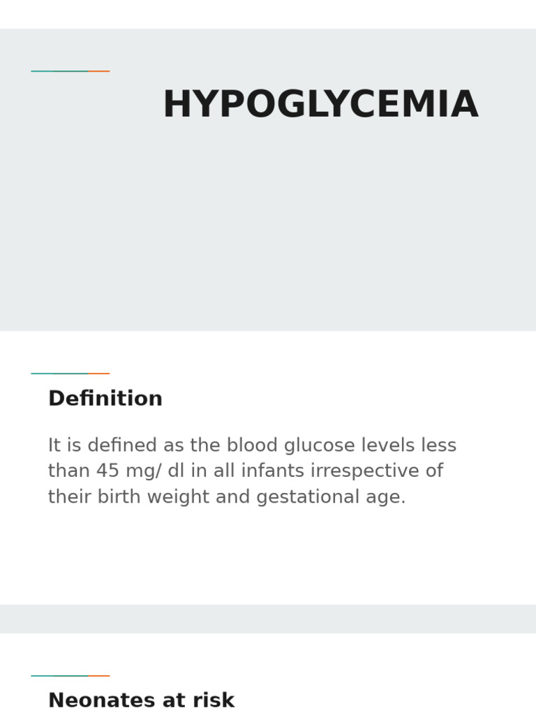 Neonatal Hypoglycemia | PDF