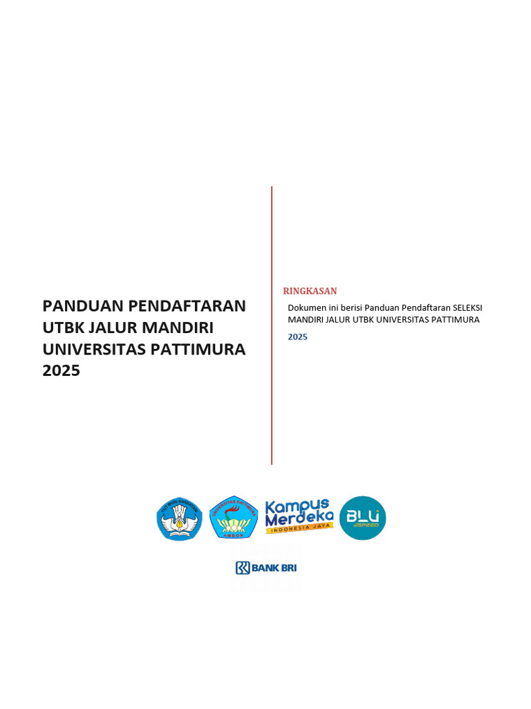 Panduan Pendaftaran UTBK Mandiri 2025 | PDF