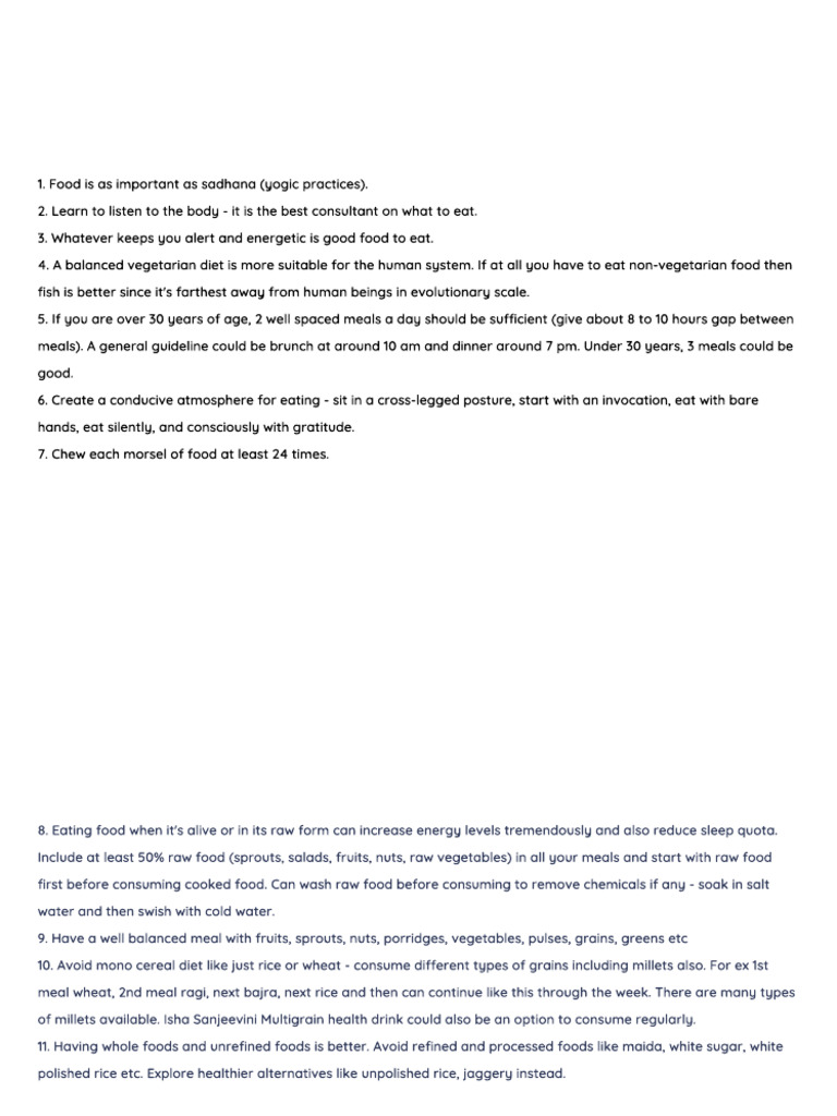 Food Summary 1 Yogi | PDF