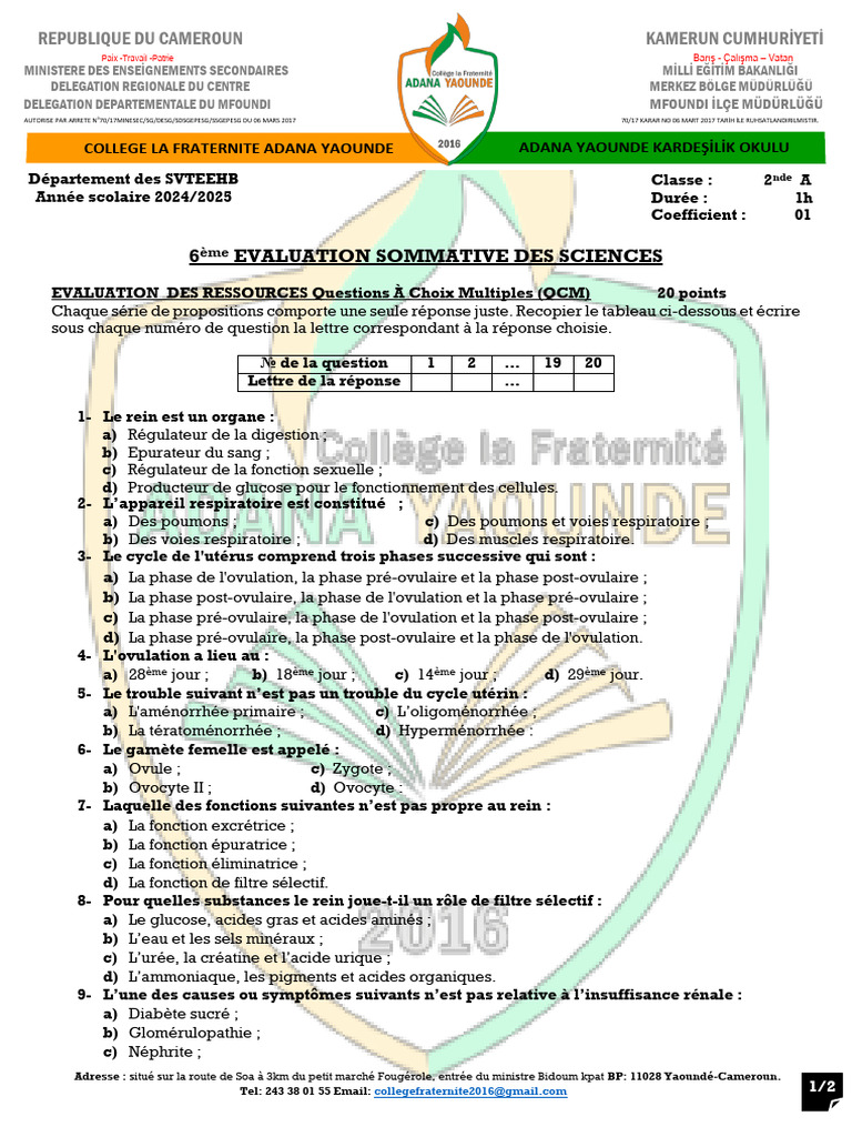 Évaluation des Sciences 6ème | PDF | Planètes | Terre