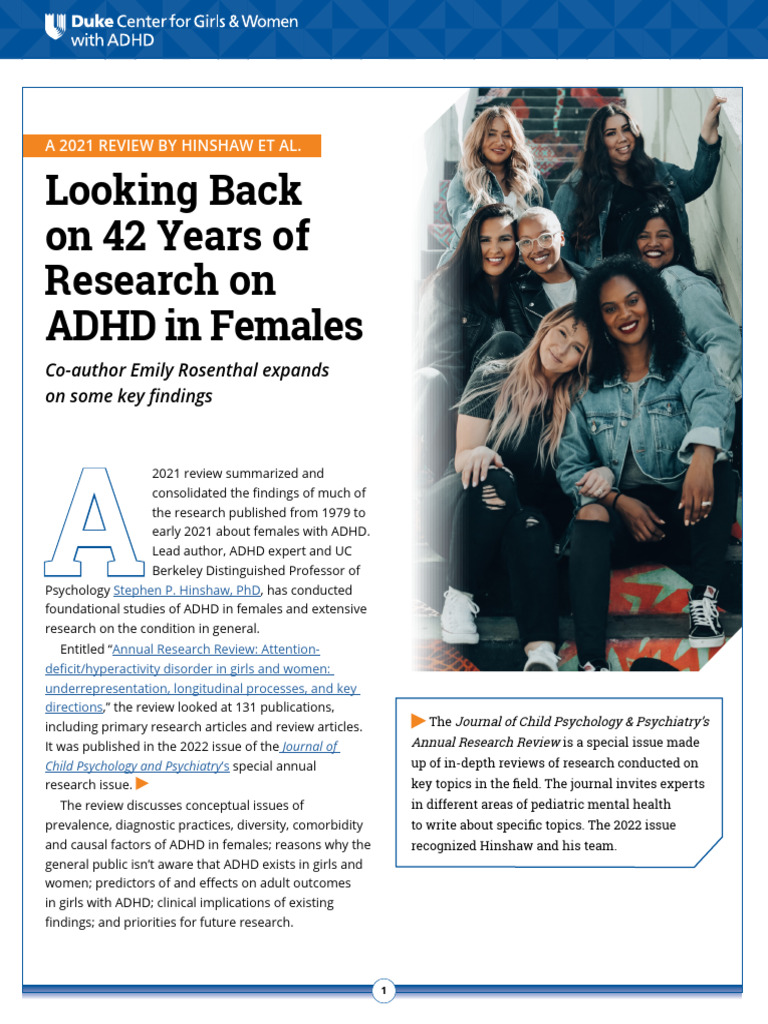 ADHD in Females: Key Research Insights | PDF | Attention Deficit ...