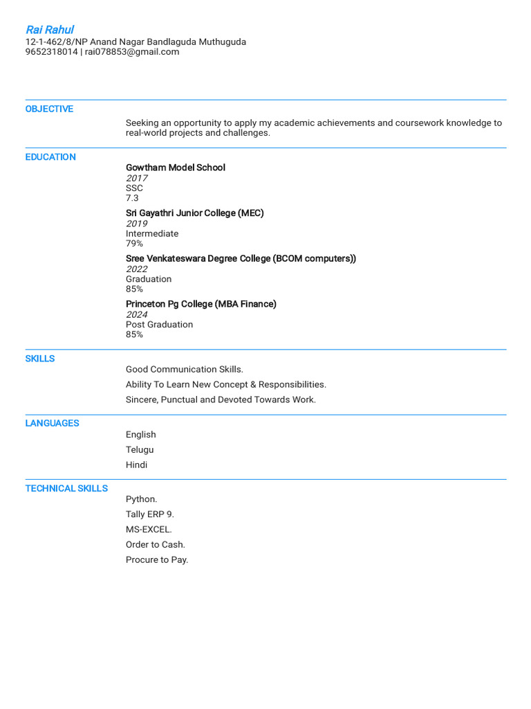Rahul Resume | PDF